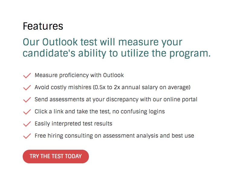 MS Outlook Skills Test for Candidates - The Hire Talent