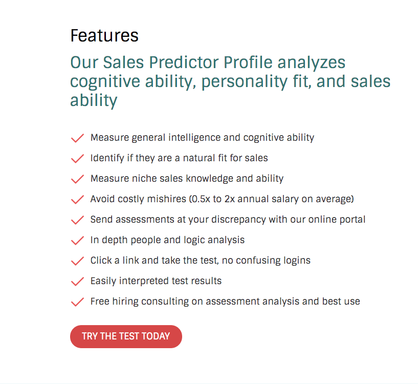 Sales Predictor Profile Test for Candidates - Discovered Assessments